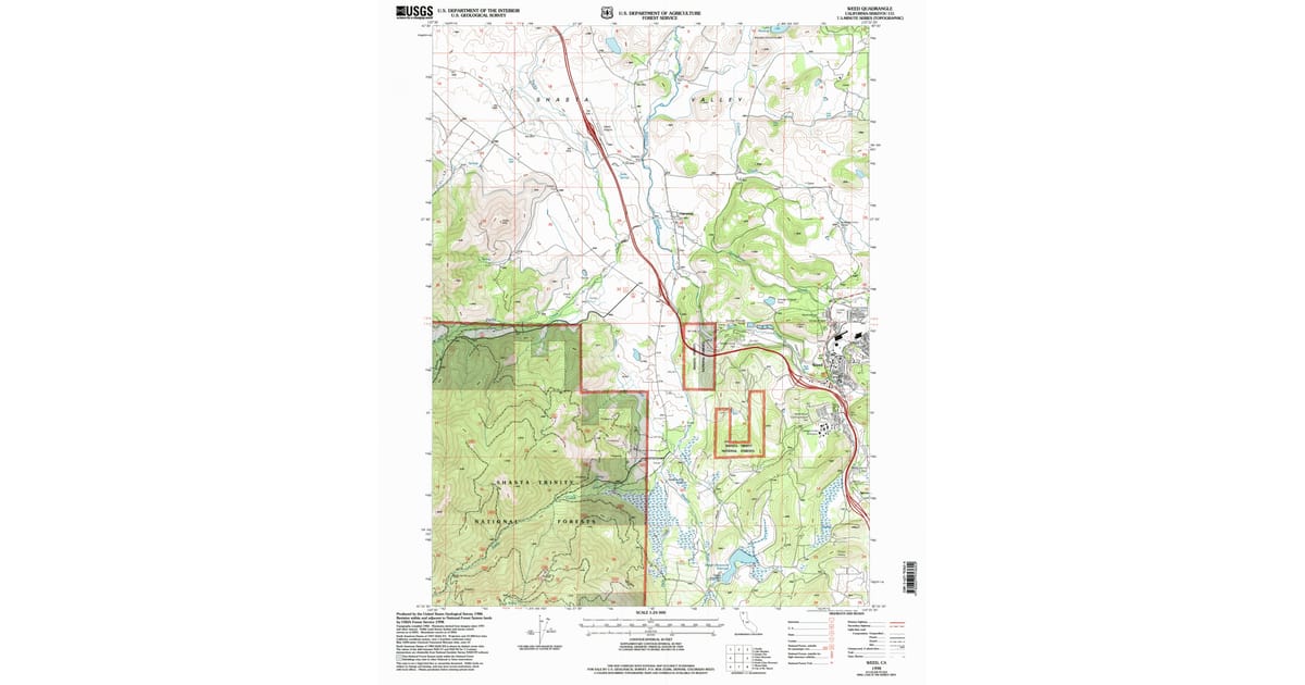 1998 Map of Weed, CA — High-Res | Pastmaps