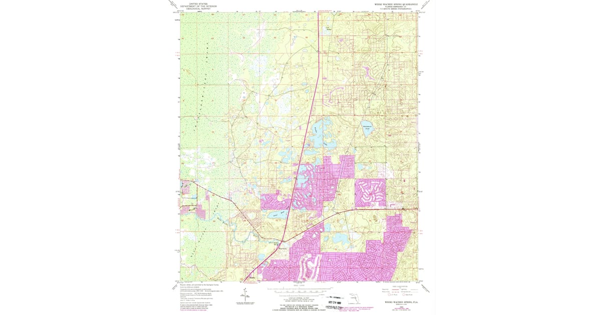 1954 Map of Weeki Wachee Spring, Hernando County, FL — High-Res, 1988 ...
