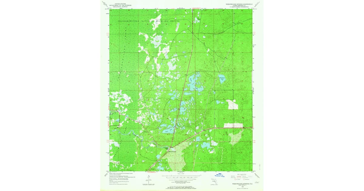 1954 Map of Weekiwachee Springs, Hernando County, FL — High-Res, 1964 ...