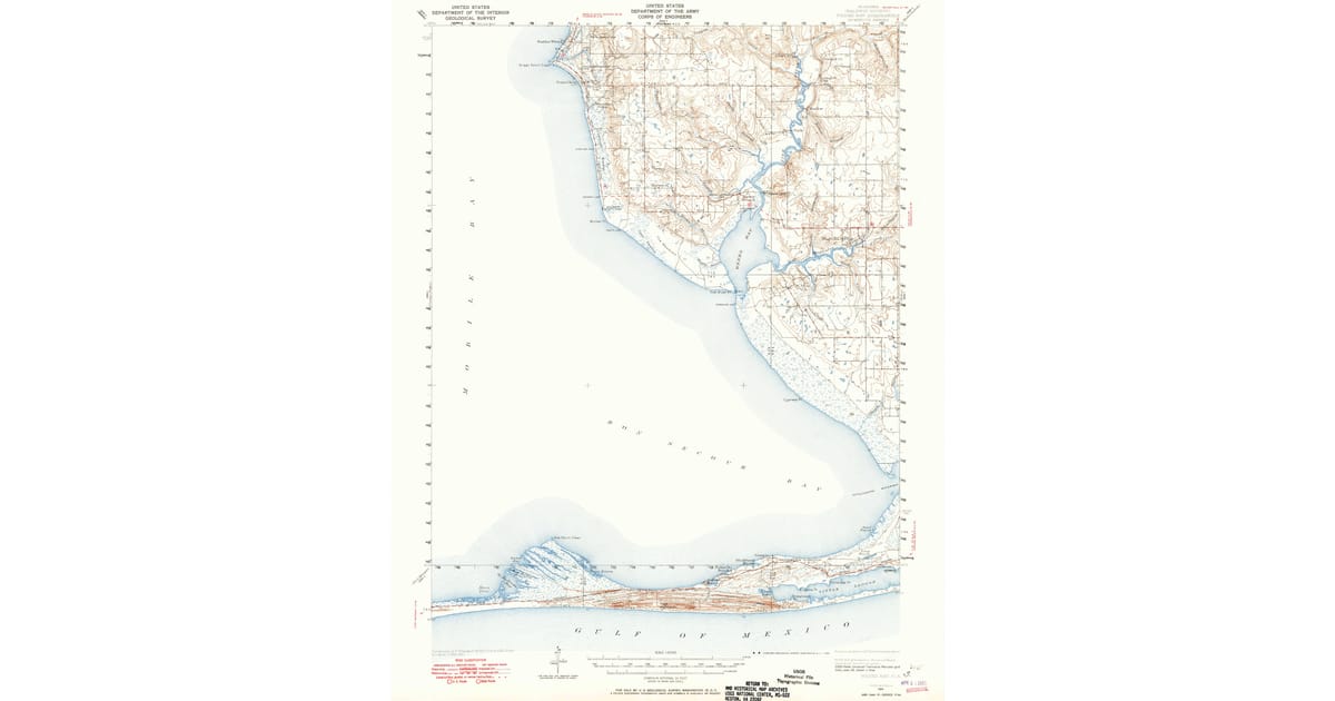 1941 Map of Weeks Bay, Baldwin County, AL — High-Res | Pastmaps