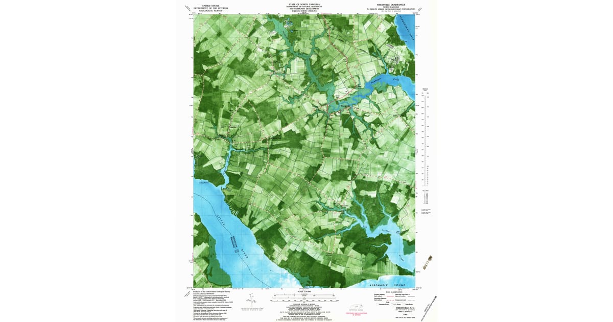 1982 Map of Weeksville, Pasquotank County, NC — High-Res | Pastmaps