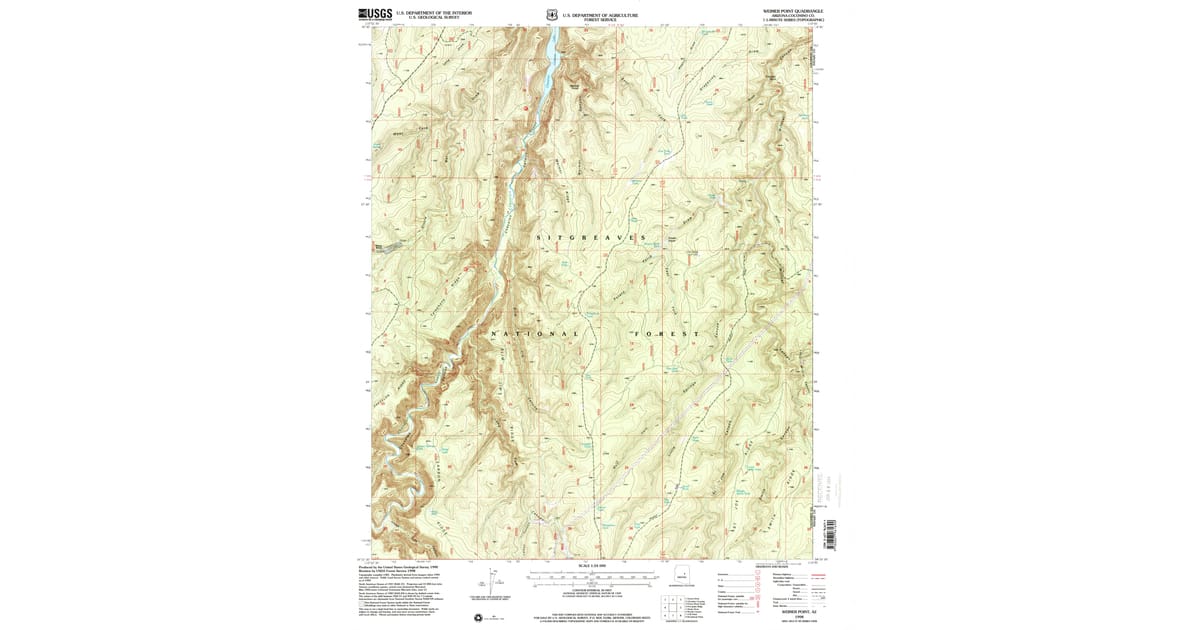 1998 Map of Weimer Point, Coconino County, AZ — High-Res | Pastmaps