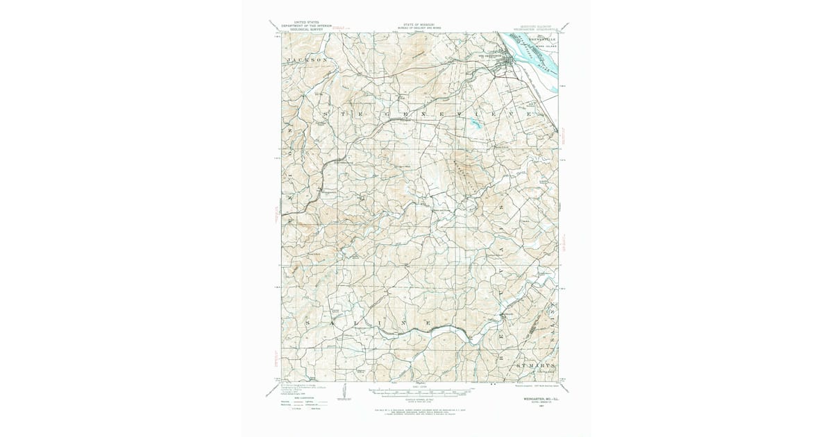 1907 Map of Weingarten, MO — High-Res, 1969 Print | Pastmaps