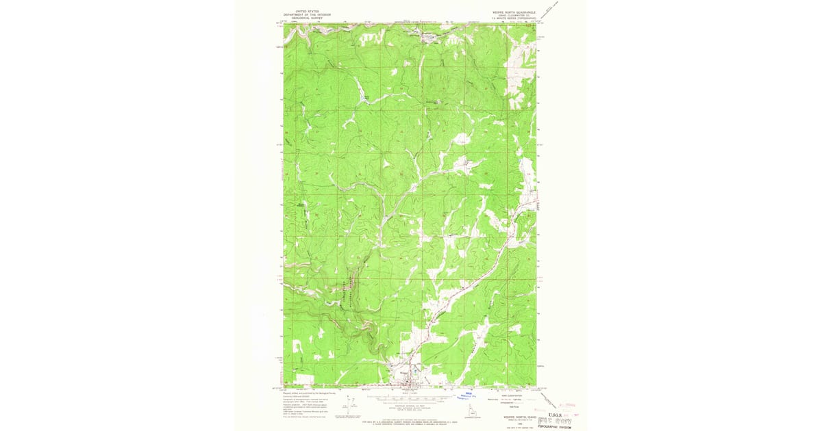1966 Map of Weippe North, Clearwater County, ID — High-Res | Pastmaps