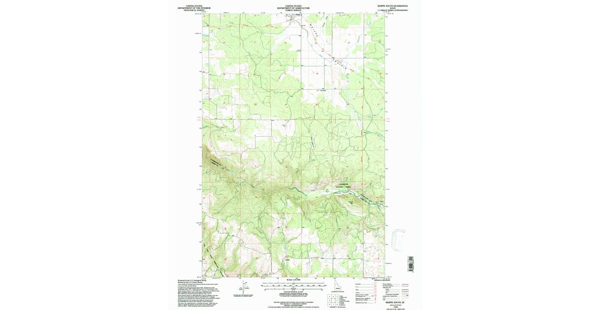 1994 Map of Weippe South, Clearwater County, ID — High-Res | Pastmaps
