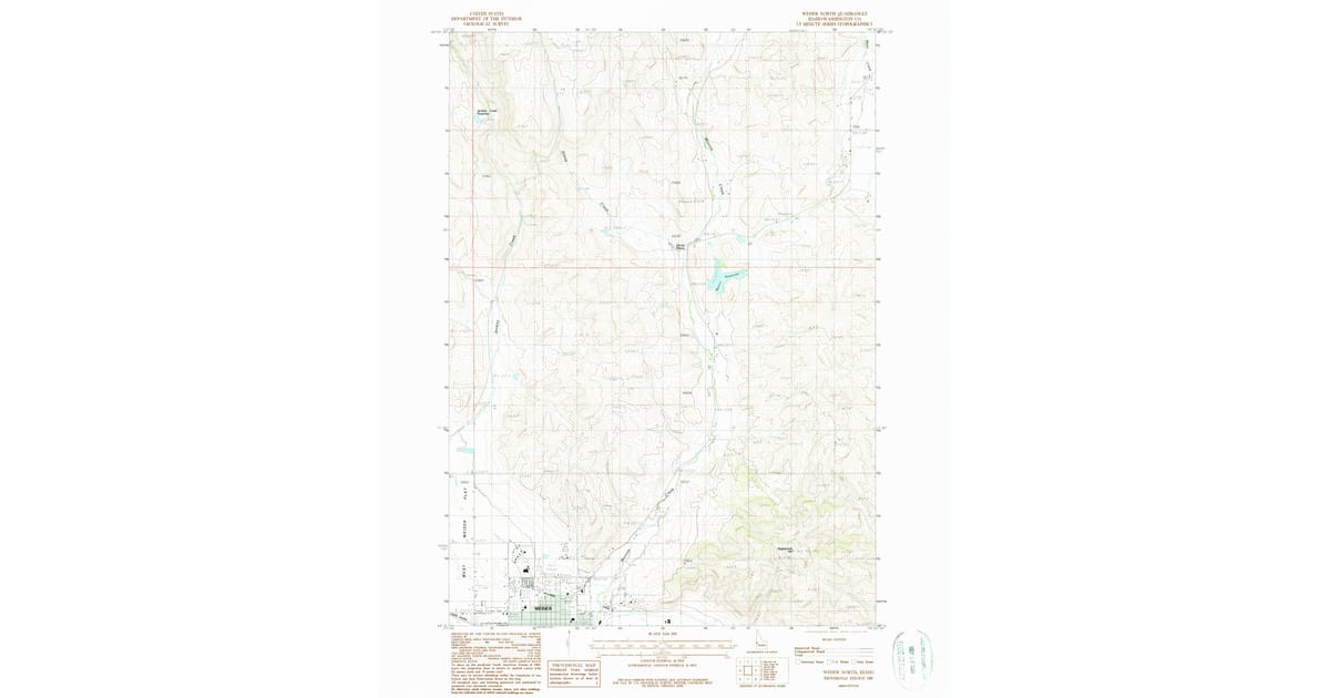 1987 Map of Weiser North, Washington County, ID — High-Res | Pastmaps