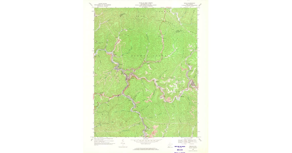 1968 Map of Welch, WV — High-Res | Pastmaps