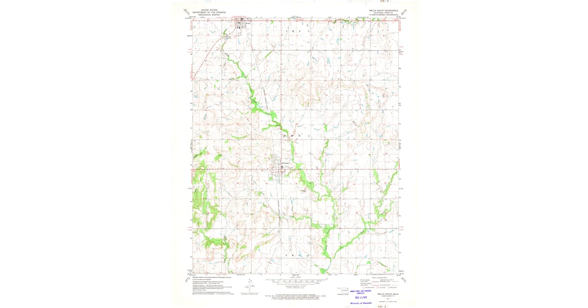 1971 Map of Welch South, Craig County, OK — High-Res | Pastmaps