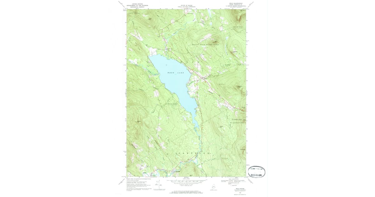 1968 Map of Weld, Franklin County, ME — High-Res, 1970 Print #2 | Pastmaps