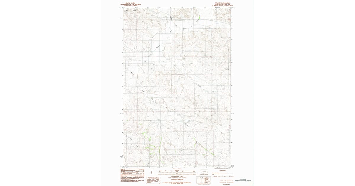 1983 Map of Weldon, McCone County, MT — High-Res | Pastmaps