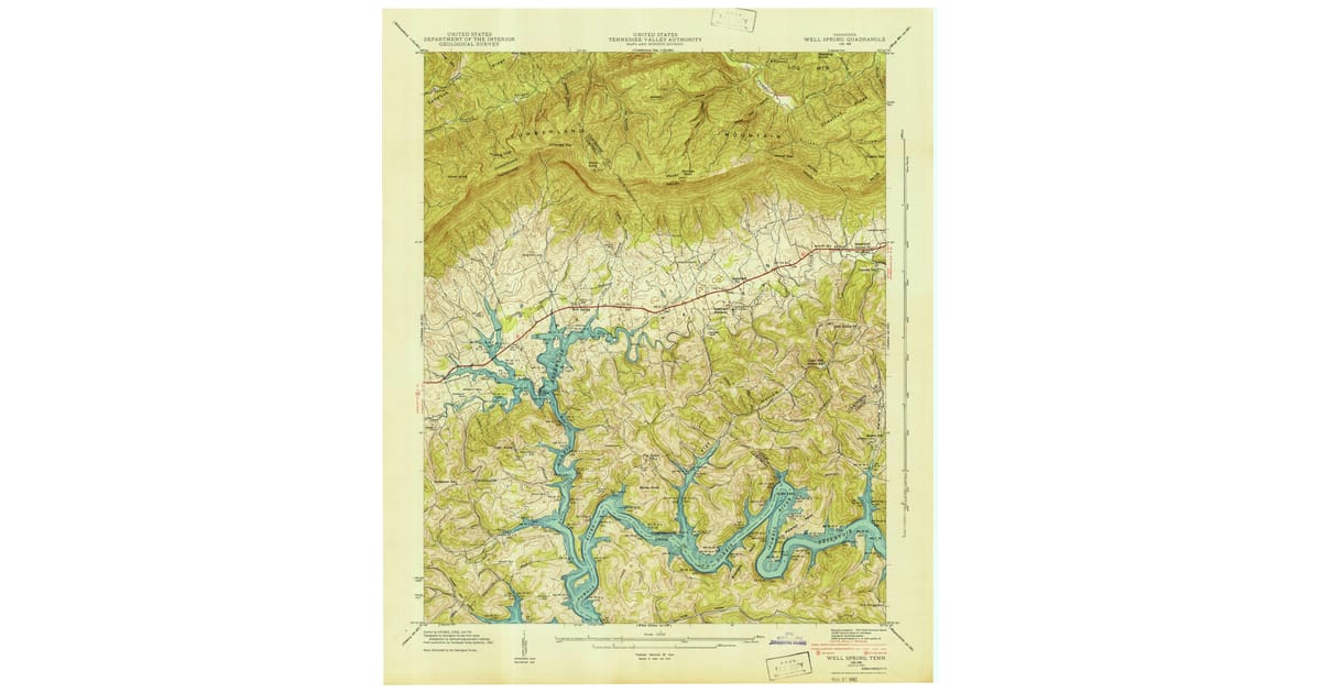 1942 Map of Well Spring, Campbell County, TN — High-Res | Pastmaps