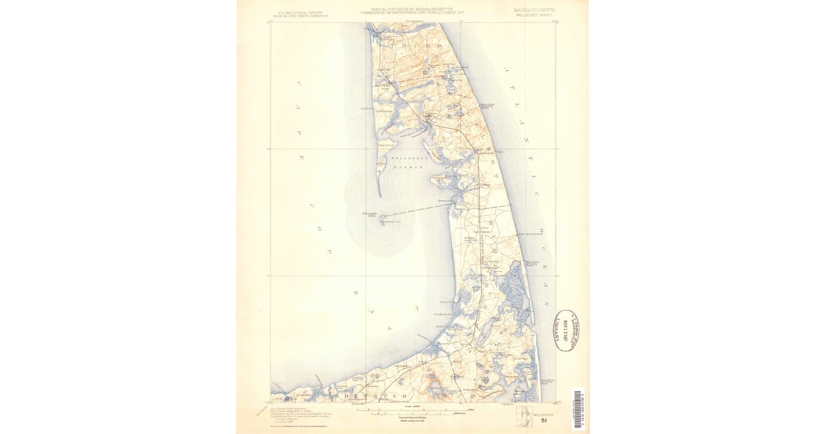 Old Maps of Wellfleet, MA for Hiking & Exploration | Pastmaps
