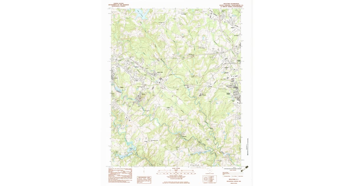1983 Map of Wellford, SC — High-Res | Pastmaps