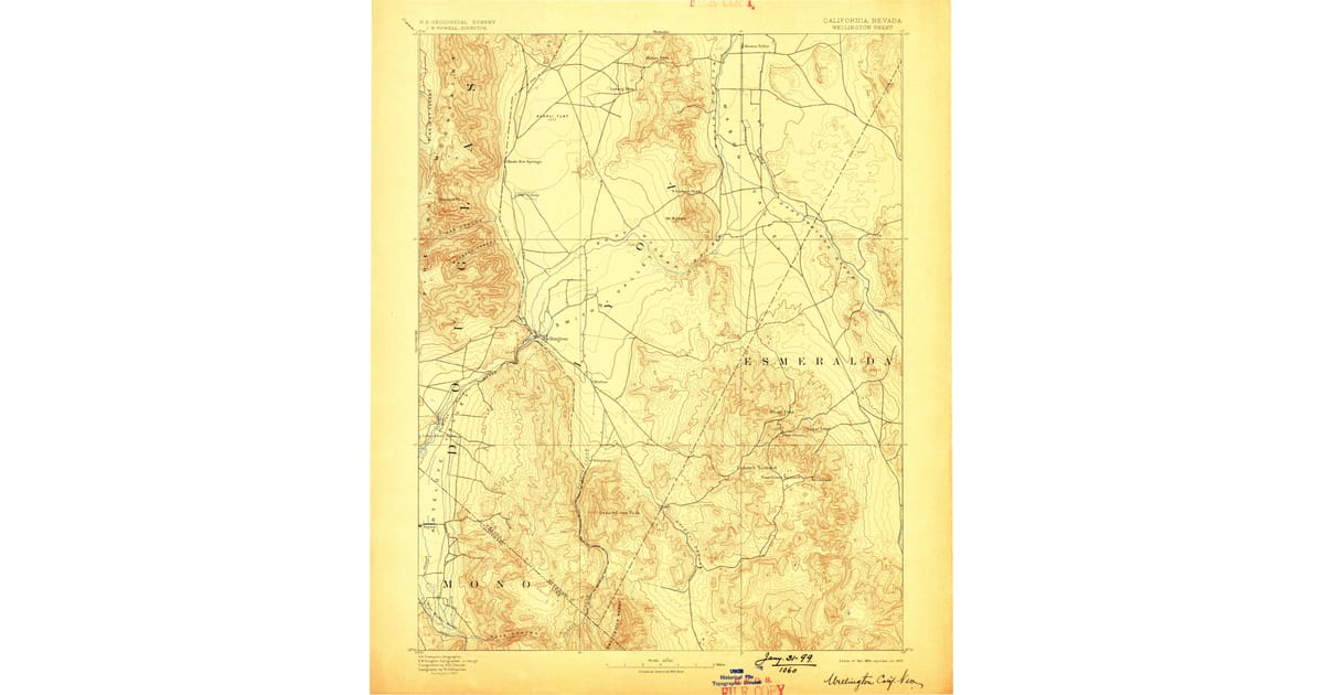 1893 Map of Wellington, Mono County, CA — High-Res | Pastmaps
