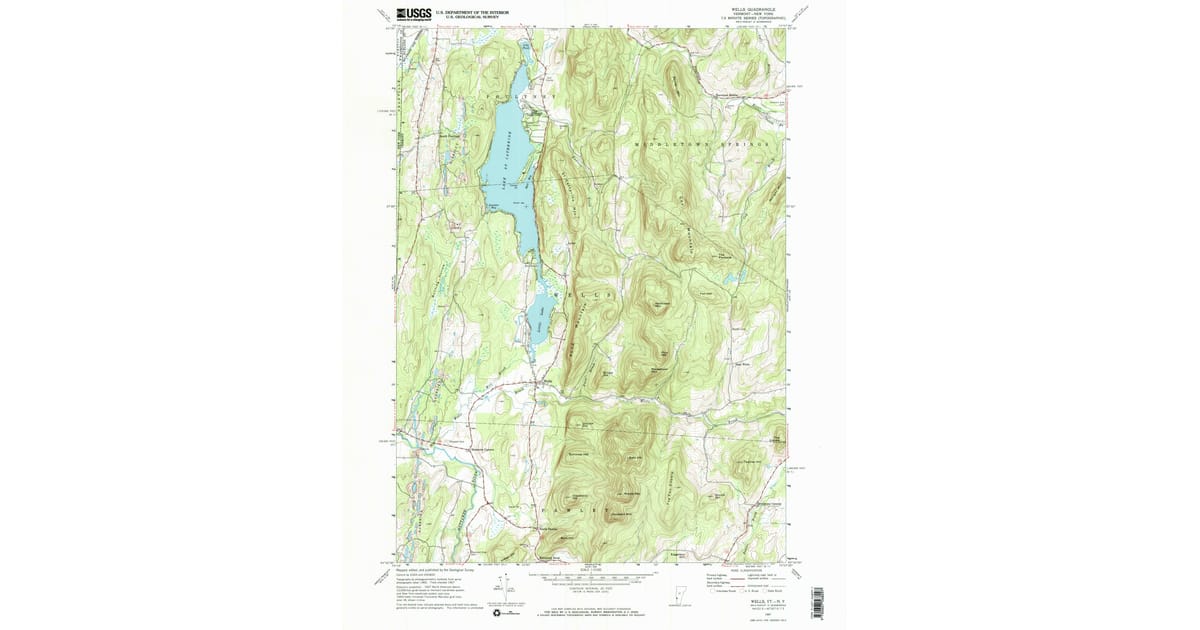 1967 Map of Wells, Rutland County, VT — High-Res | Pastmaps