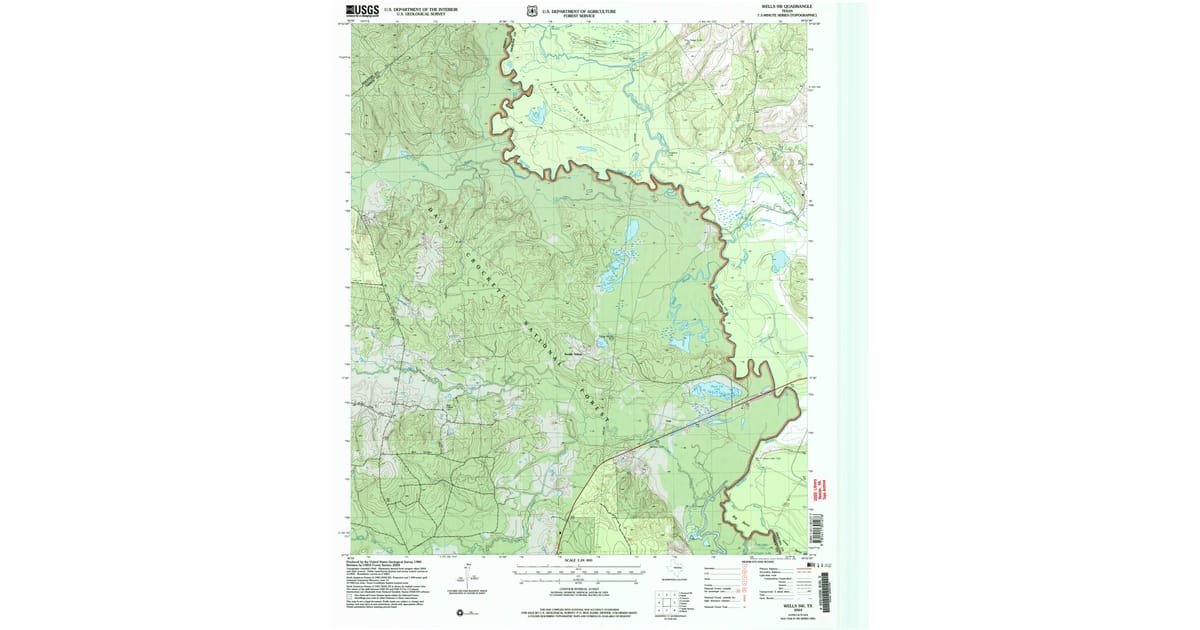 2004 Map of Wells SW, Trinity County, TX — High-Res | Pastmaps