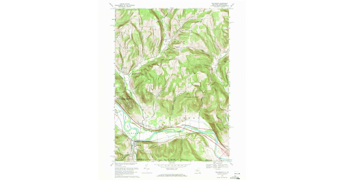 1969 Map of Wellsburg, NY — High-Res | Pastmaps