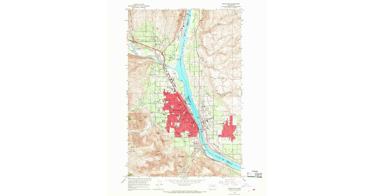1966 Map of Wenatchee, WA — High-Res | Pastmaps