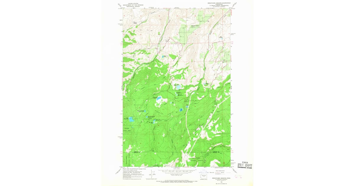1966 Map of Wenatchee Heights, Chelan County, WA — High-Res | Pastmaps