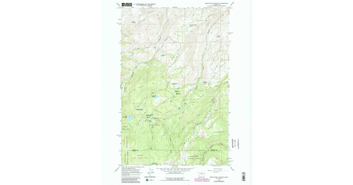 1966 Map of Wenatchee Heights, Chelan County, WA — High-Res, 1987 Print ...