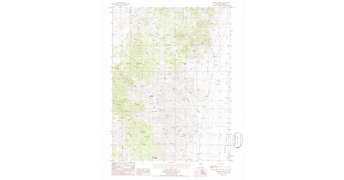 1986 Map of Wenban Spring, Lander County, NV — High-Res | Pastmaps