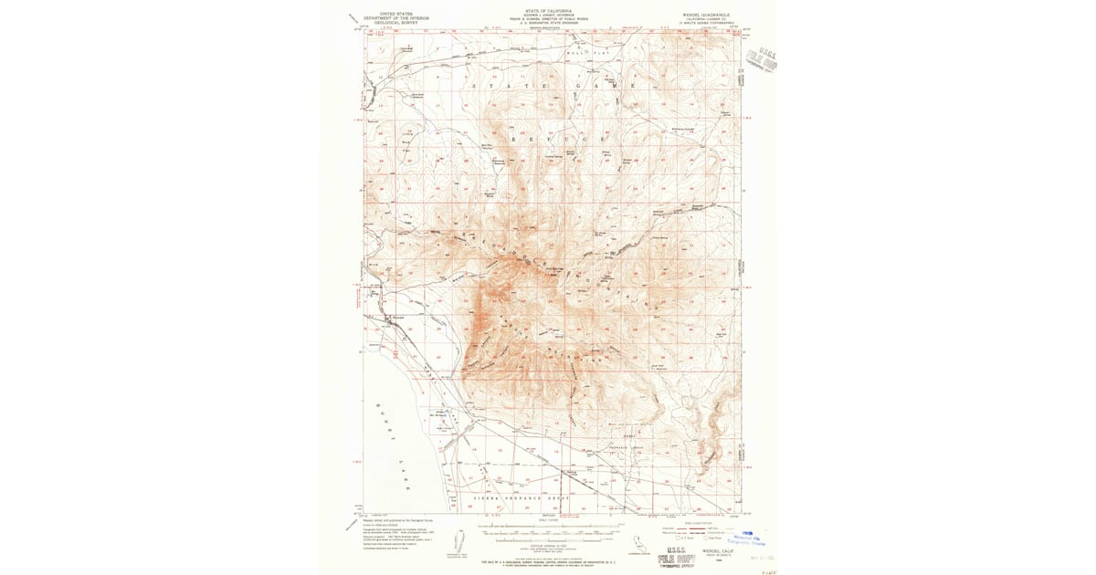 1954 Map of Wendel, Lassen County, CA — High-Res | Pastmaps