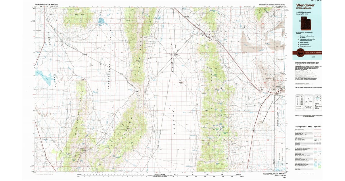 1985 Map of Wendover, UT — High-Res | Pastmaps