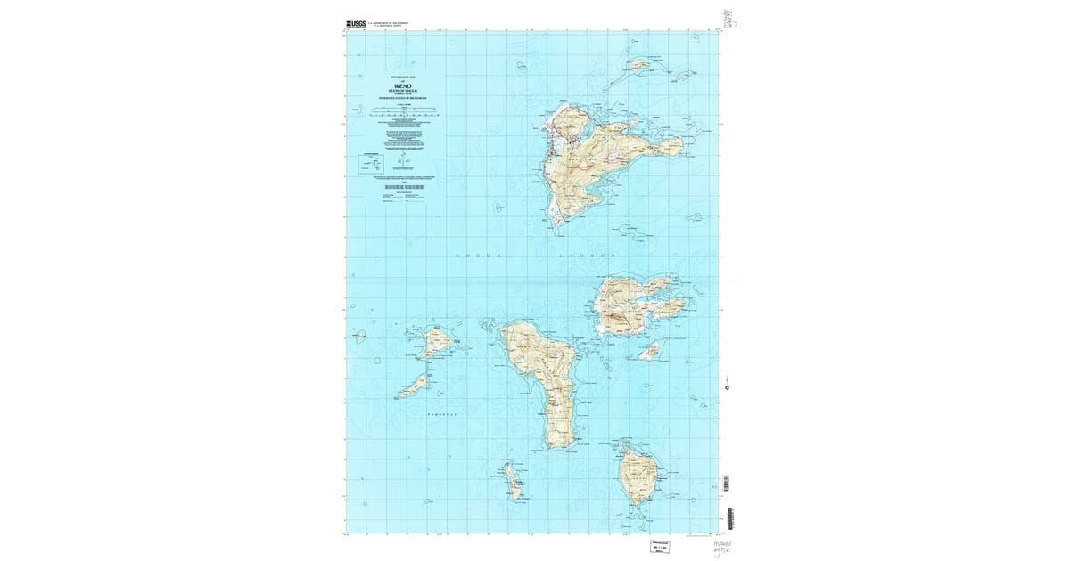 1997 Map of Weno, Federated States of Micronesia — High-Res | Pastmaps
