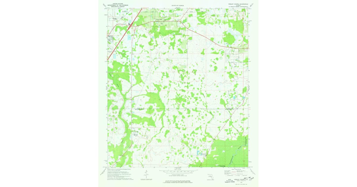 1973 Map of Wesley Chapel, FL — High-Res | Pastmaps