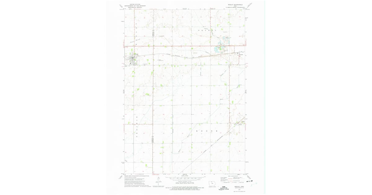 1972 Map of Wesley, IA — High-Res | Pastmaps