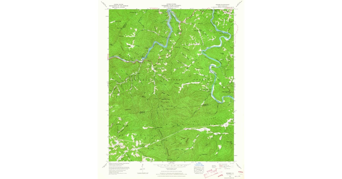 1961 Map of Wesser, Swain County, NC — High-Res | Pastmaps
