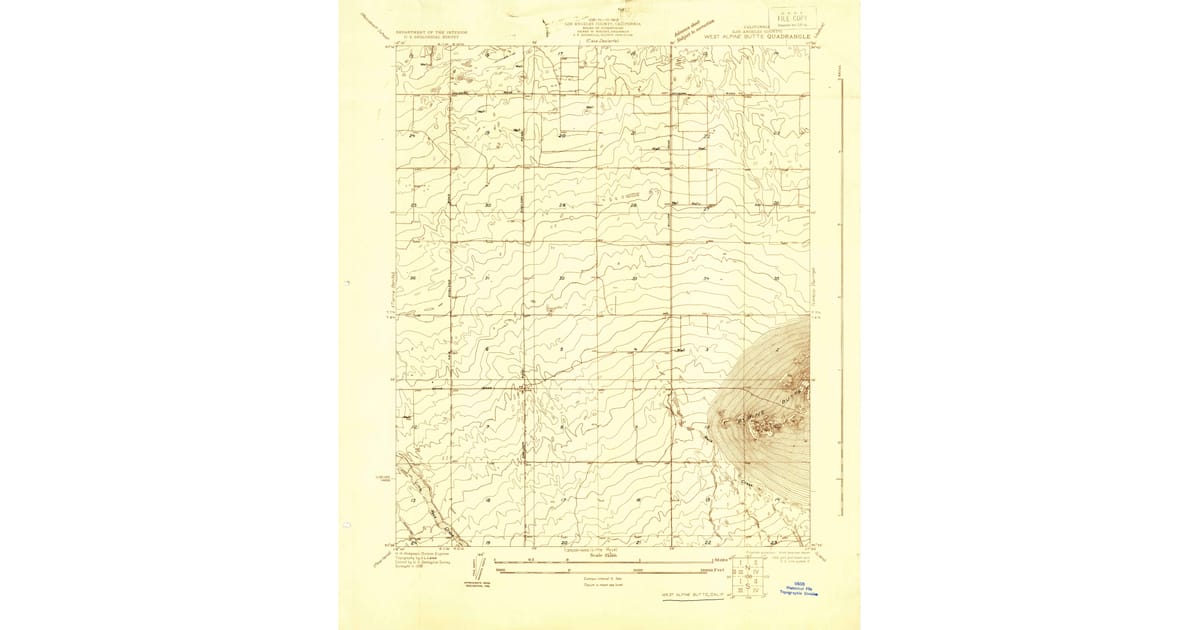 1930 Map of West Alpine Butte, Los Angeles County, CA — High-Res | Pastmaps