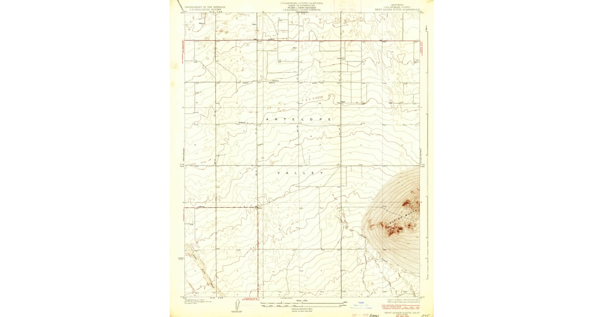 1933 Map of West Alpine Butte, Los Angeles County, CA — High-Res | Pastmaps