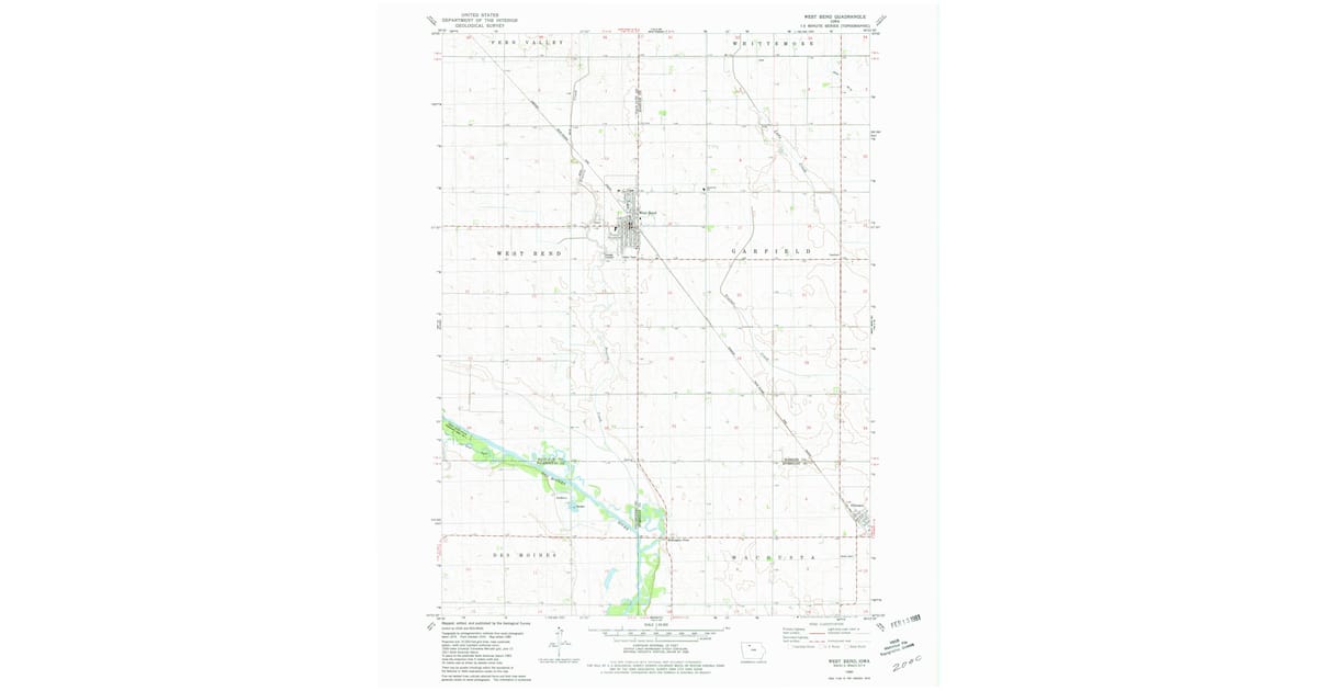 1980s Maps of Ottosen, IA | Pastmaps