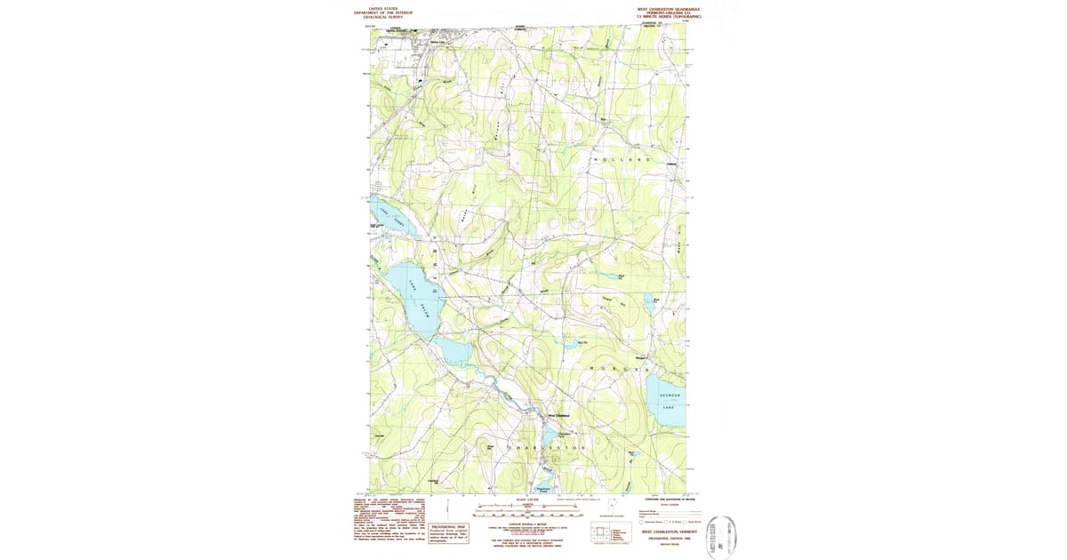 1986 Map of West Charleston, Orleans County, VT — High-Res | Pastmaps