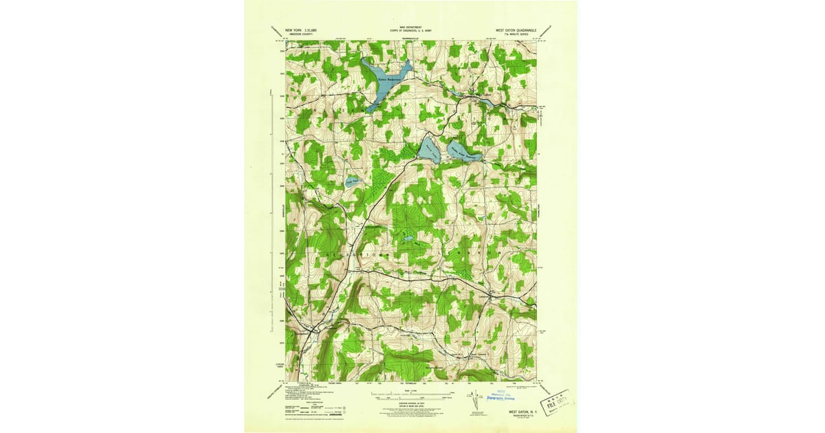1944 Map of West Eaton, Madison County, NY — High-Res | Pastmaps