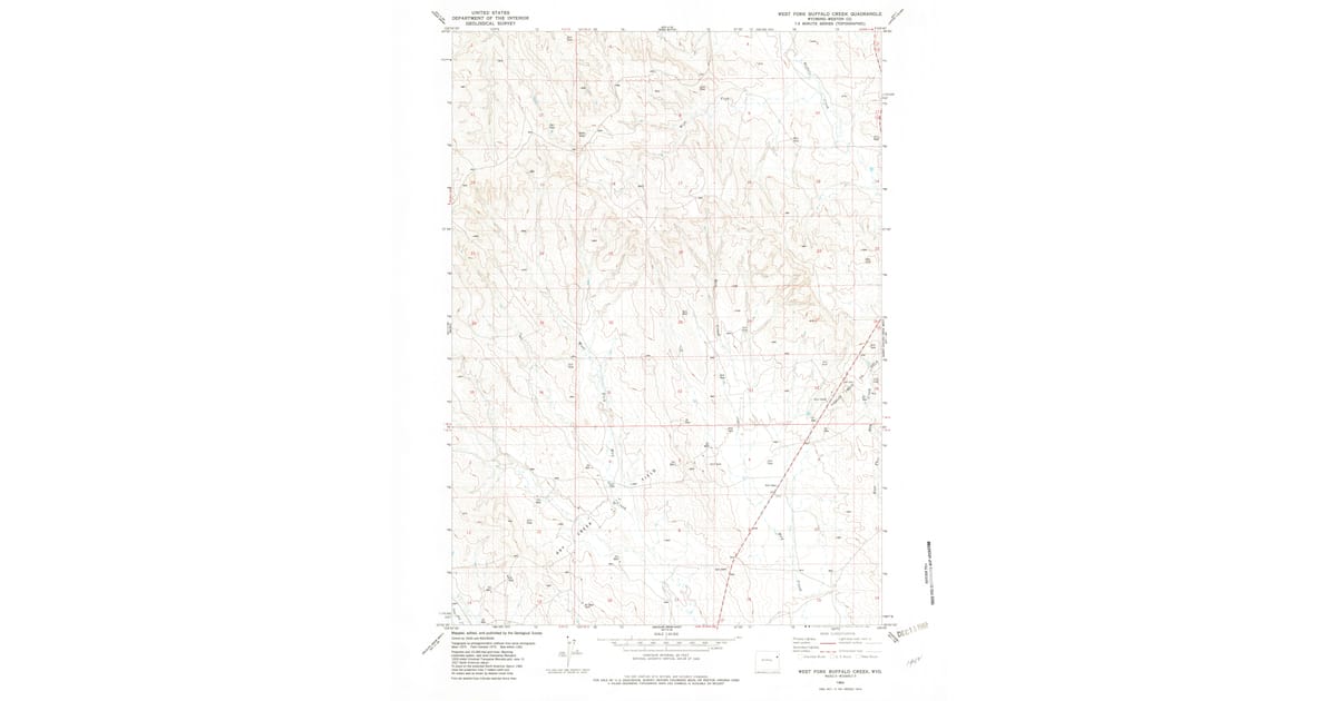1982 Map of West Fork Buffalo Creek, Weston County, WY — High-Res ...