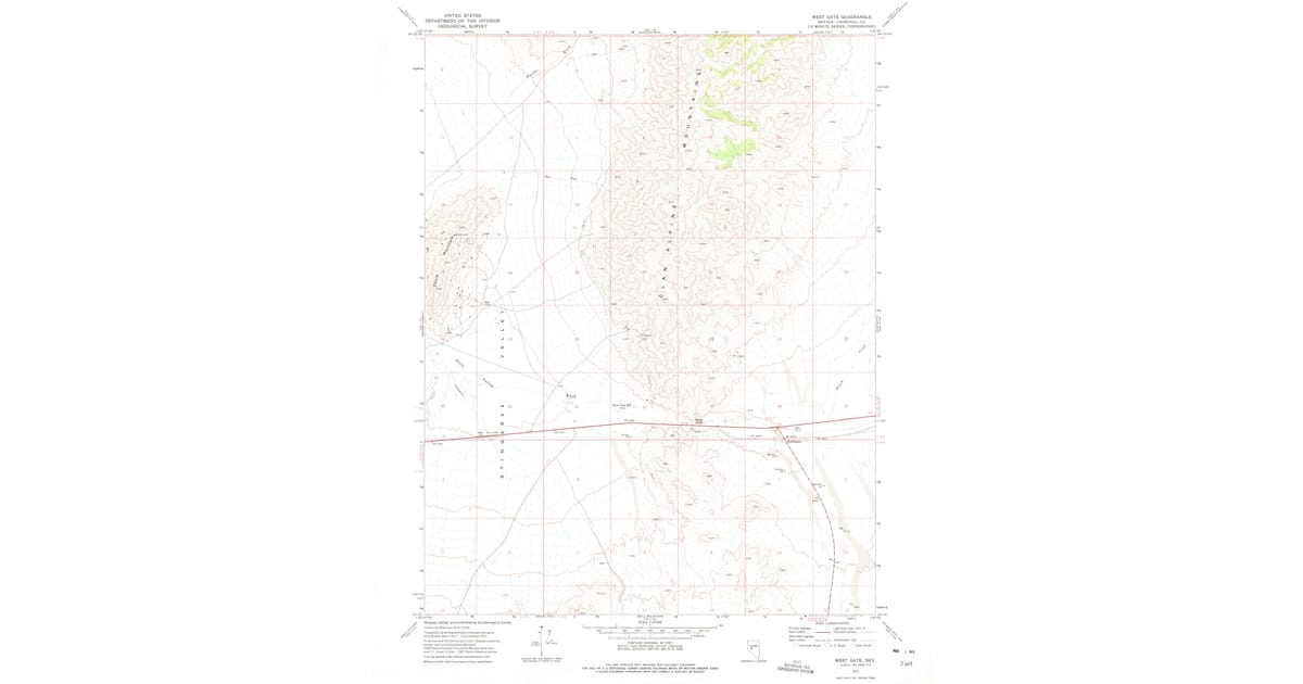1972 Map of West Gate, Churchill County, NV — High-Res | Pastmaps