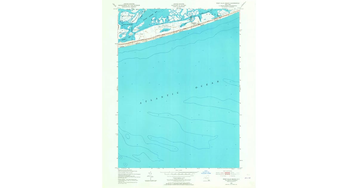 1954 Map of West Gilgo Beach, Nassau County, NY — High-Res | Pastmaps