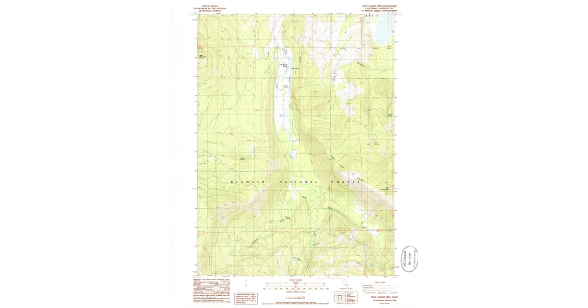 1986 Map of West Haight Mtn, Siskiyou County, CA — High-Res | Pastmaps