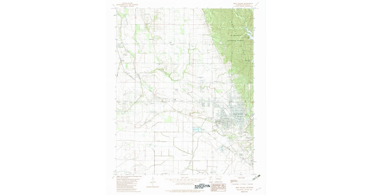 1982 Map of West Helena, Phillips County, AR — High-Res | Pastmaps