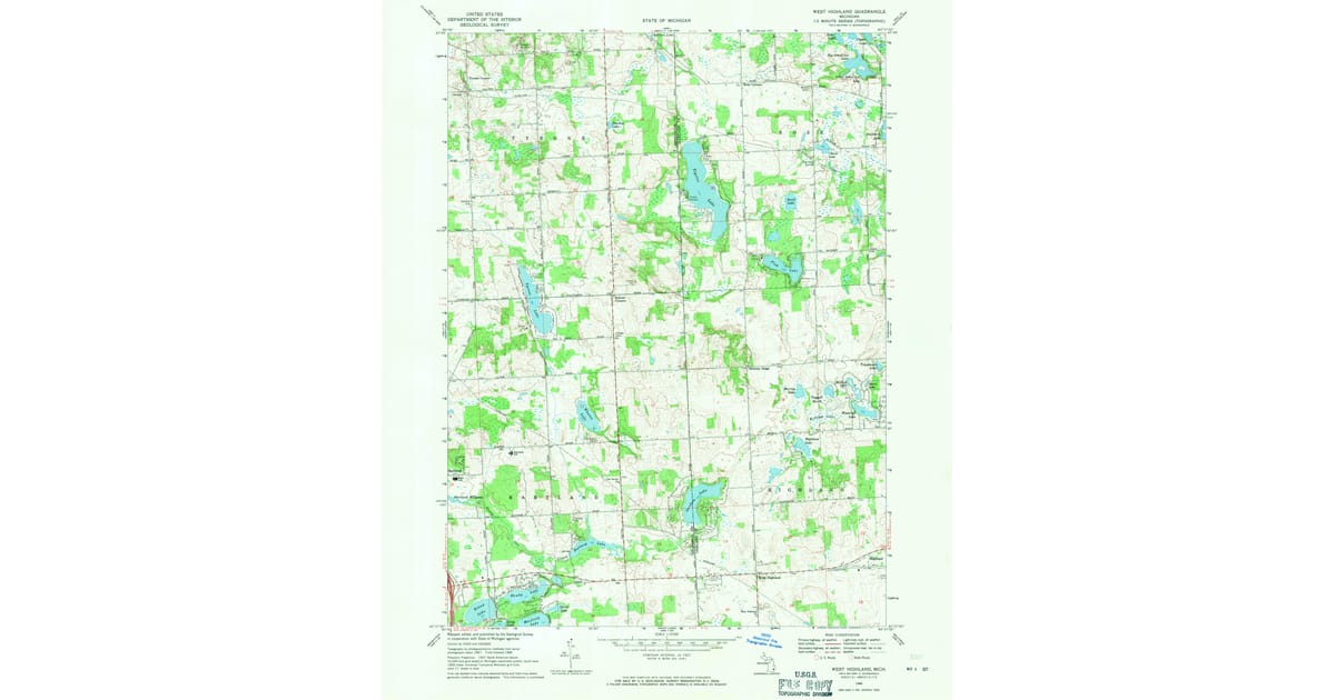 1968 Map of West Highland, Livingston County, MI — High-Res | Pastmaps