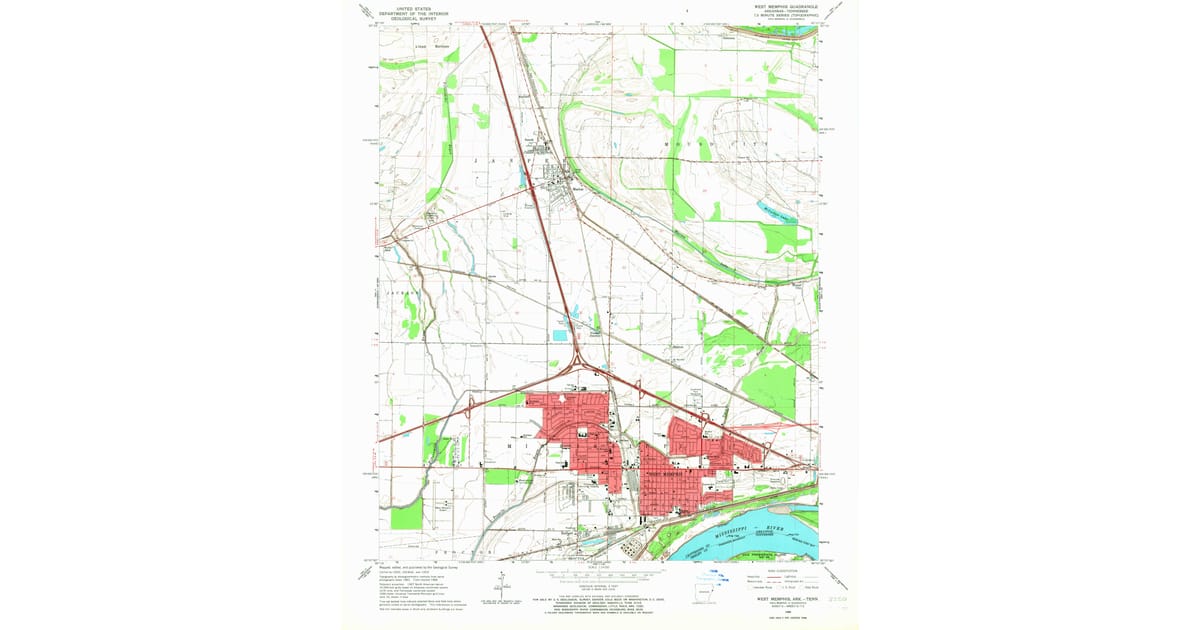 1966 Map of West Memphis, AR — High-Res | Pastmaps