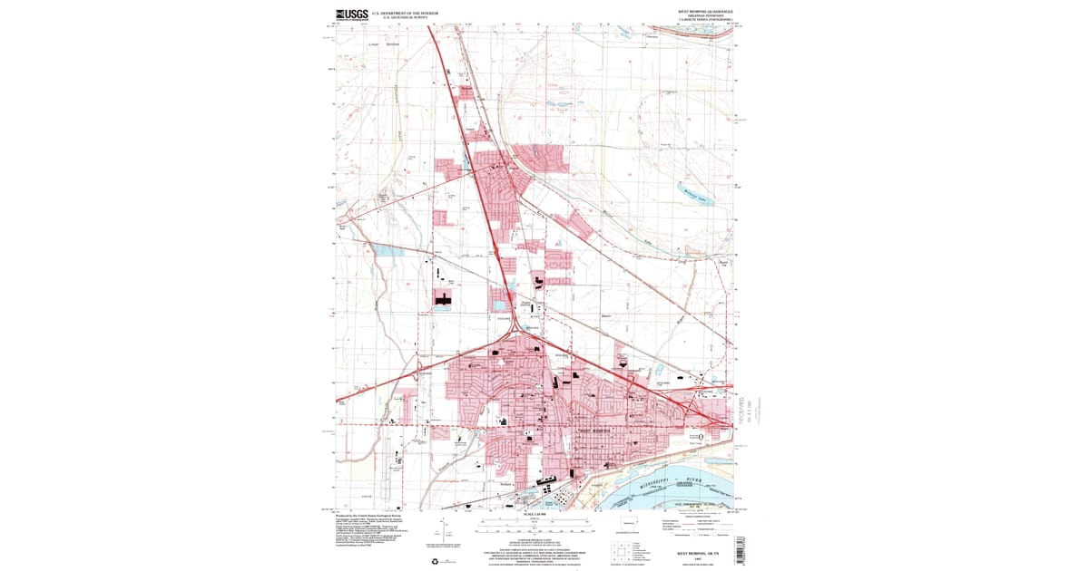 1997 Map of West Memphis, AR — High-Res | Pastmaps