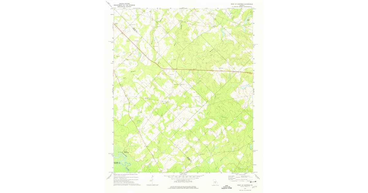 1972 Map of West Of Eastman, Dodge County, GA — High-Res | Pastmaps