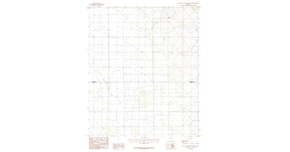 1985 Map of West of Greasewood Mtn, Cochise County, AZ — High-Res ...
