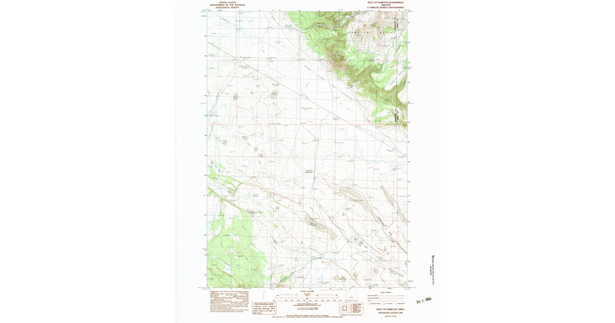 1983 Map of West of Hampton, Deschutes County, OR — High-Res | Pastmaps