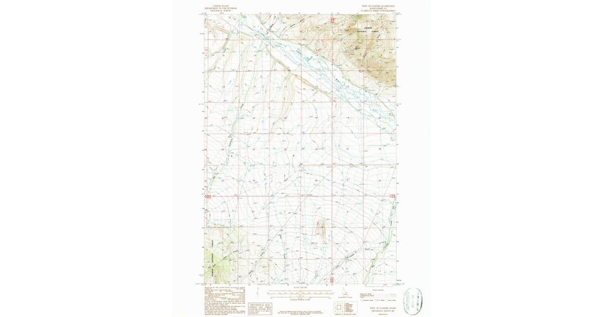 1987 Map of West of Leadore, Lemhi County, ID — High-Res | Pastmaps
