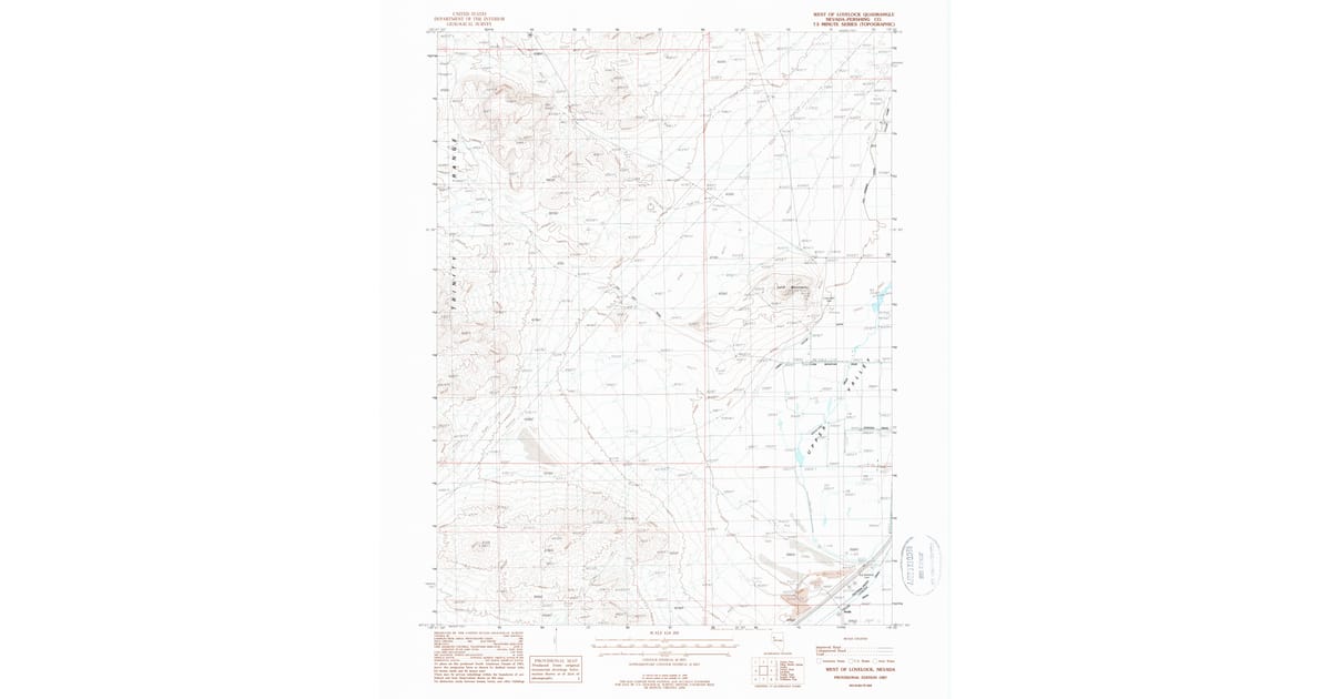 1987 Map of West of Lovelock, Pershing County, NV — High-Res | Pastmaps