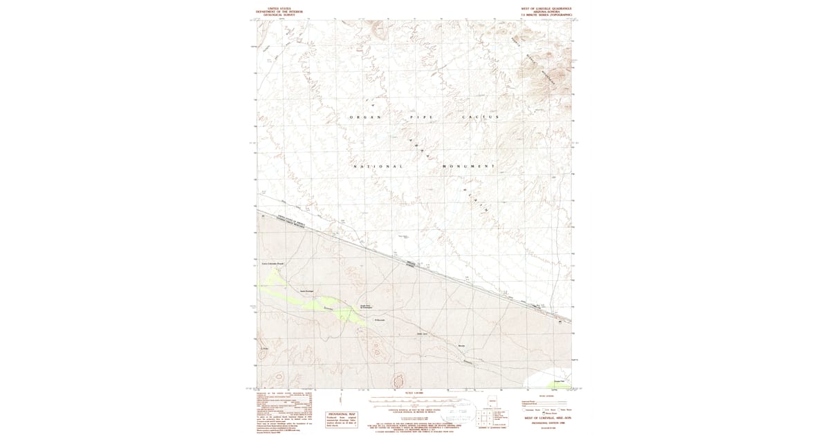 1988 Map of West of Lukeville, Pima County, AZ — High-Res | Pastmaps